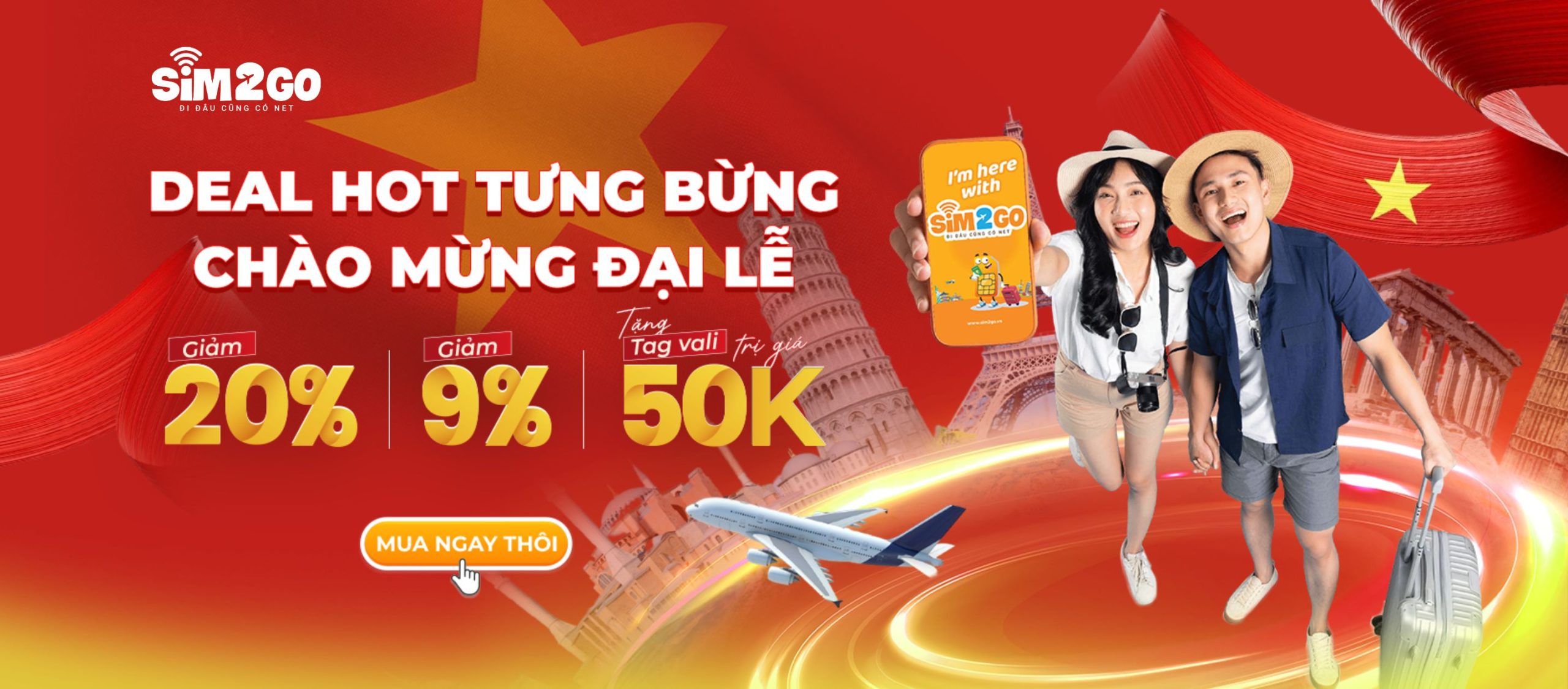 KHUYẾN MÃI TƯNG BỪNG - CHÀO MỪNG 2/9 CÙNG SIM2GO! - Sim2Go - đi đâu ...